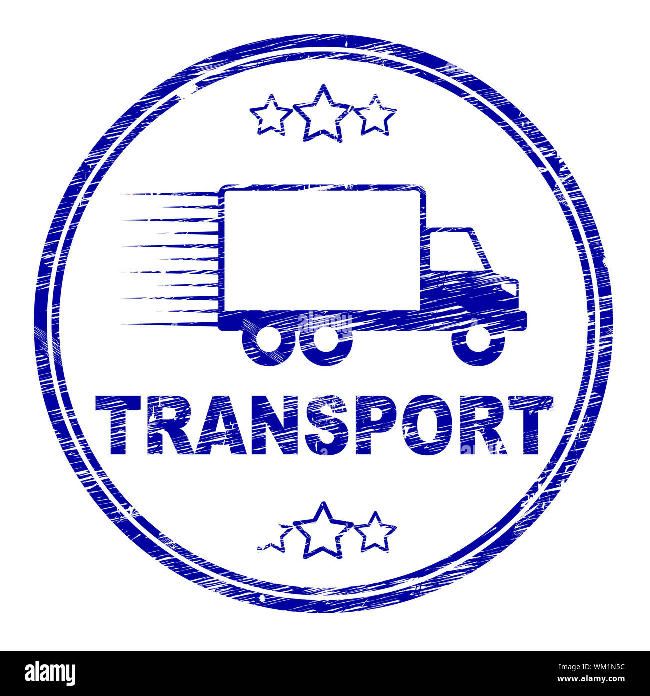 Transport Stamp Meaning Trucking Deliver And Post Stock Photo - Alamy