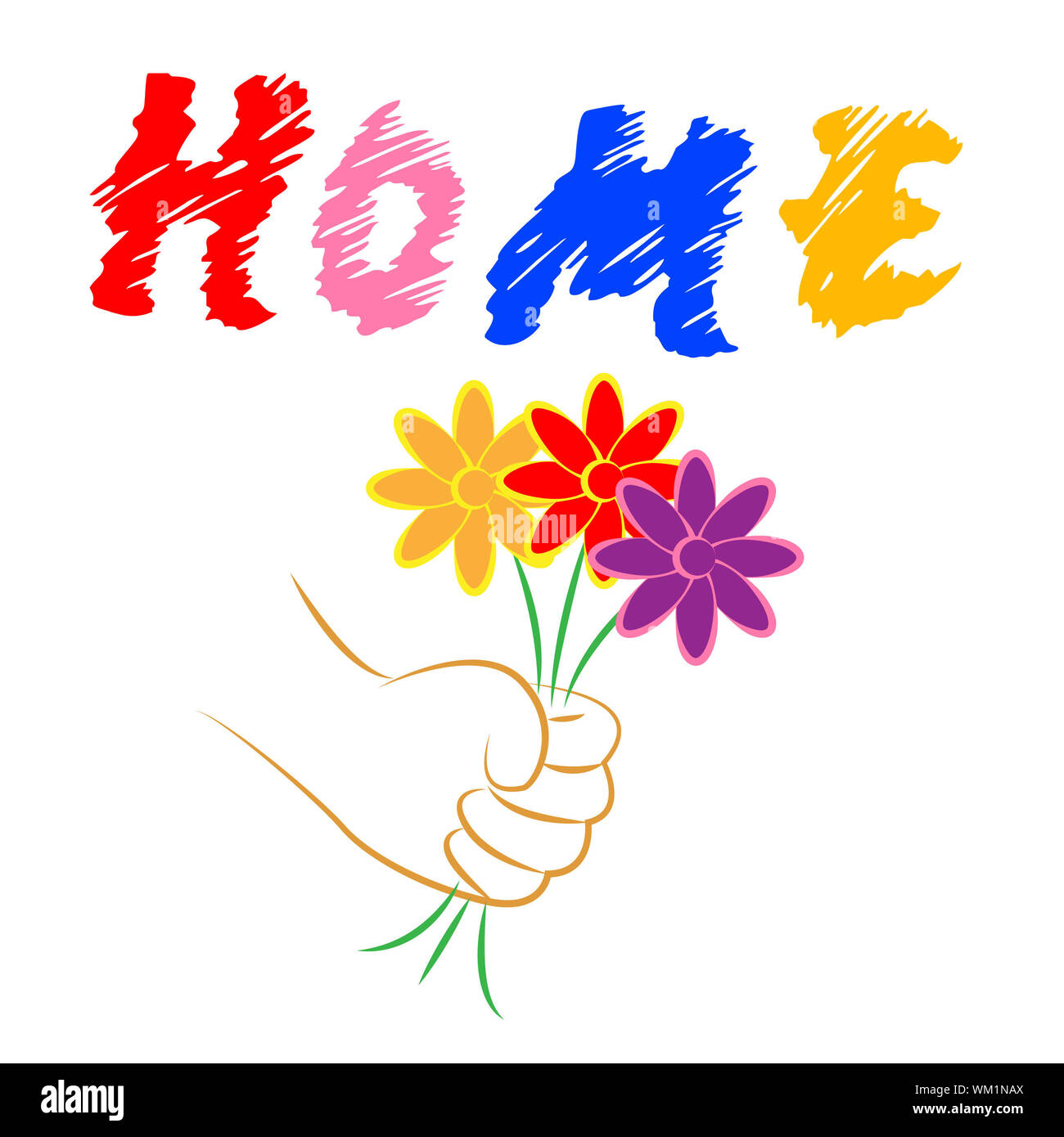 Home Flowers Representing Residential Building And Household Stock ...