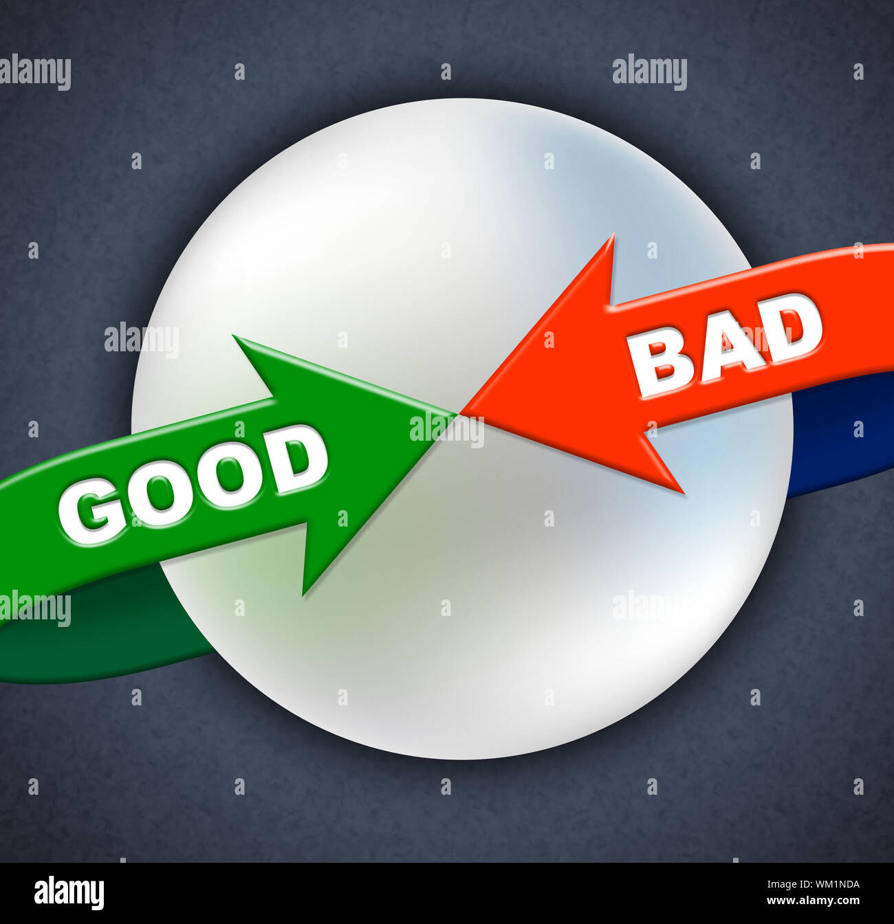 Good Bad Arrows Indicating All Right And Marvellous Stock Photo - Alamy