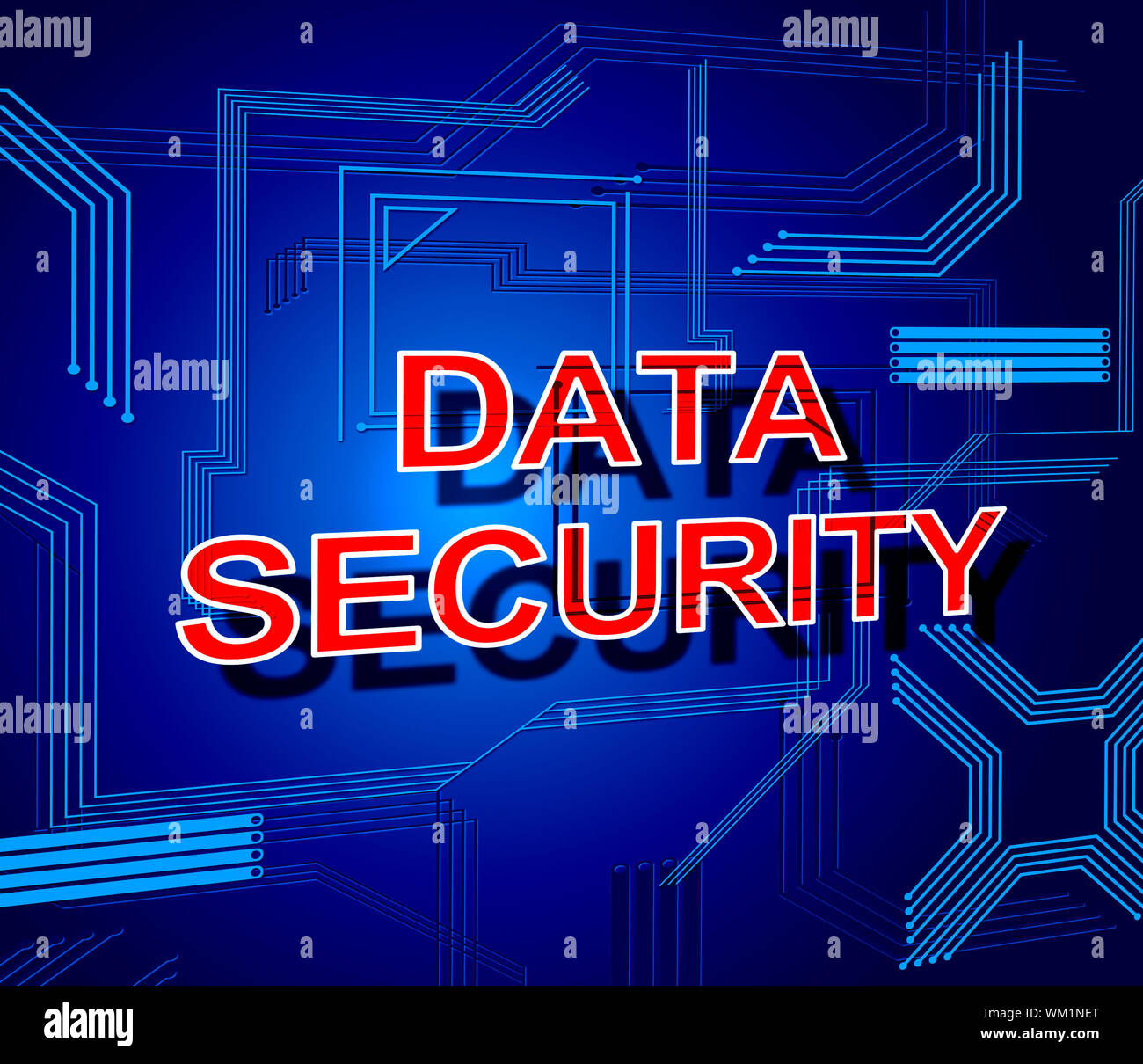 Data Security Sign Representing Secure Restricted And Bytes Stock Photo ...