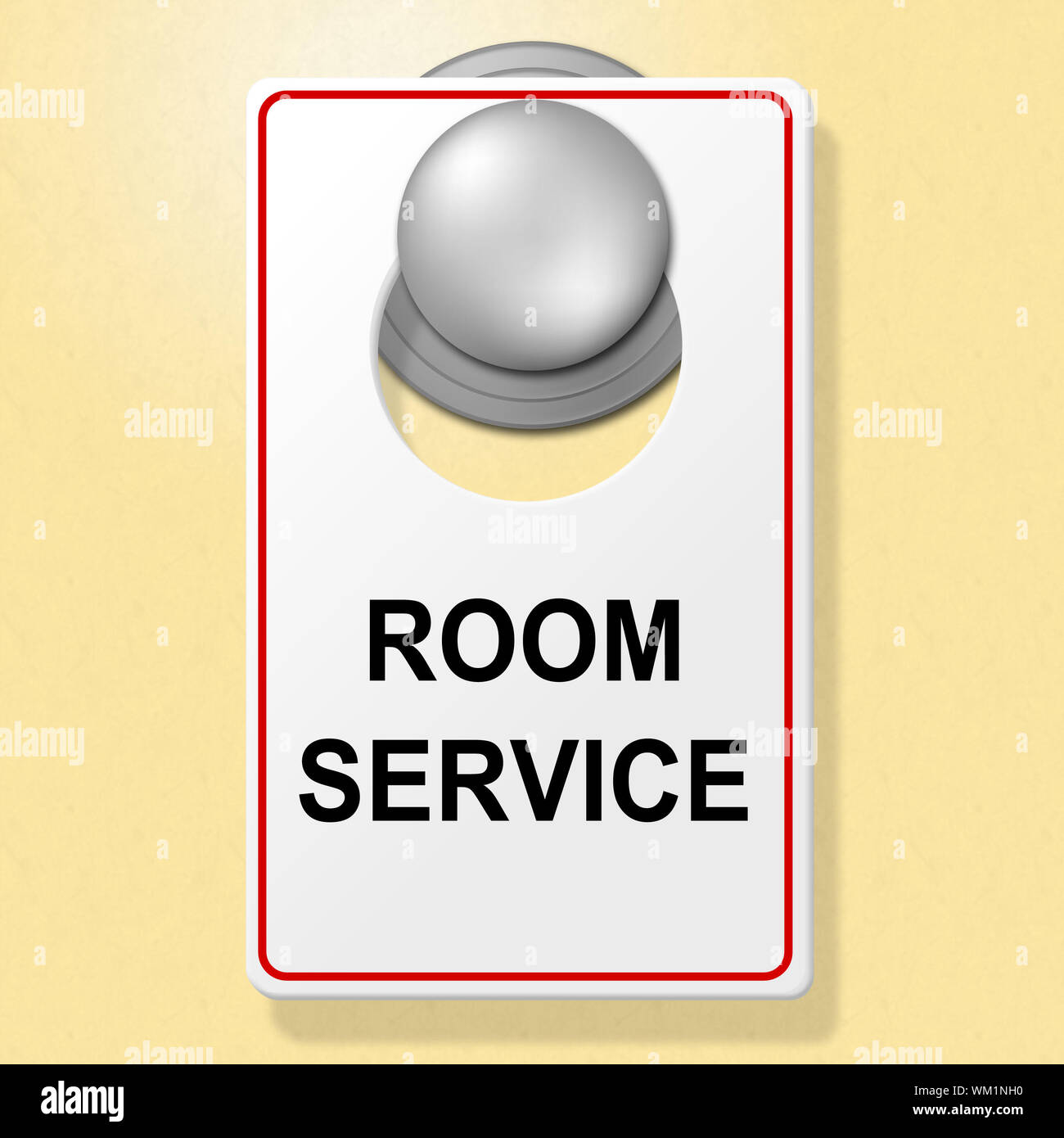 Room Service Sign Showing Place To Stay And Hotel Stock Photo - Alamy