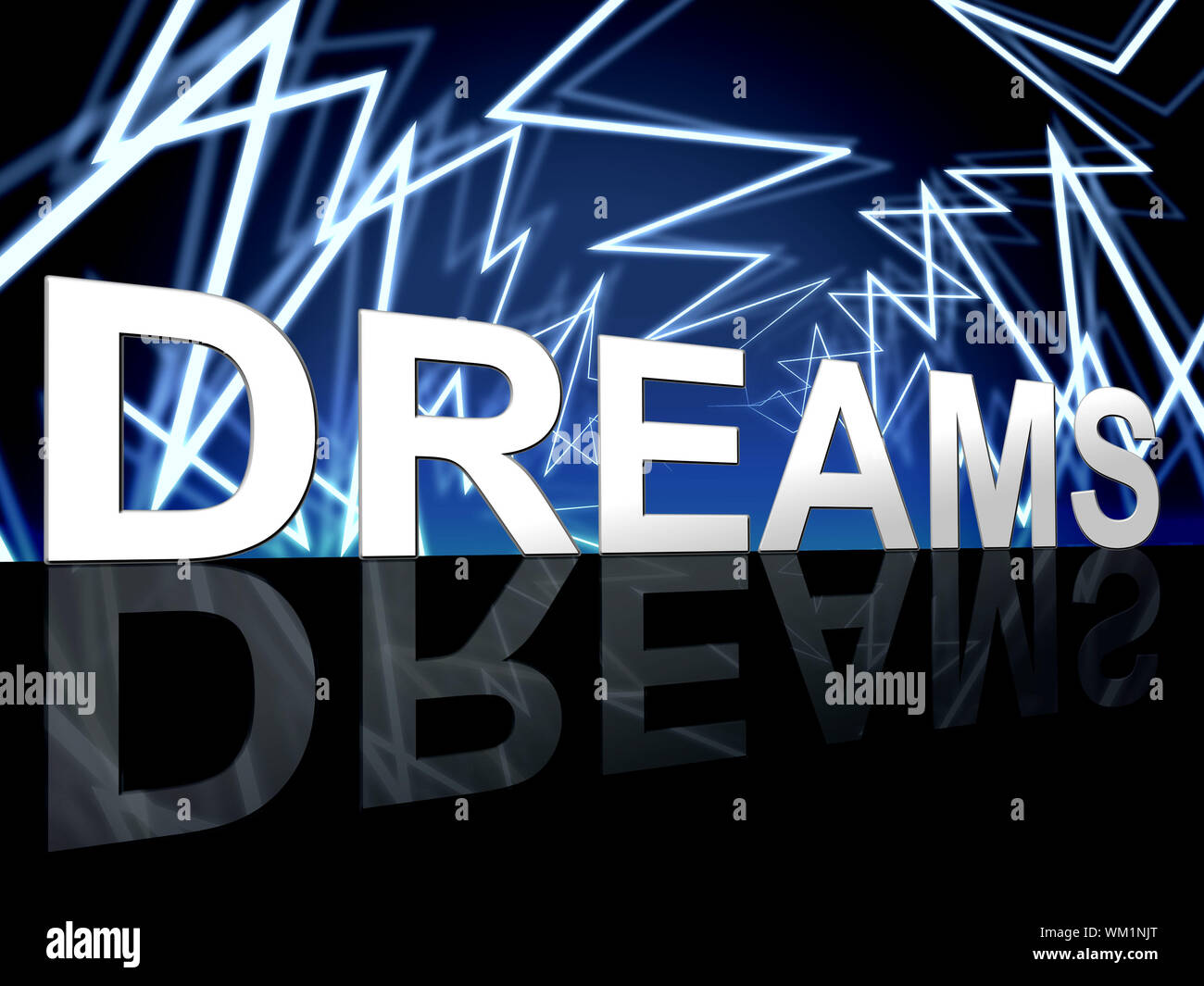 Dreams Word Meaning Goal Night And Plan Stock Photo - Alamy