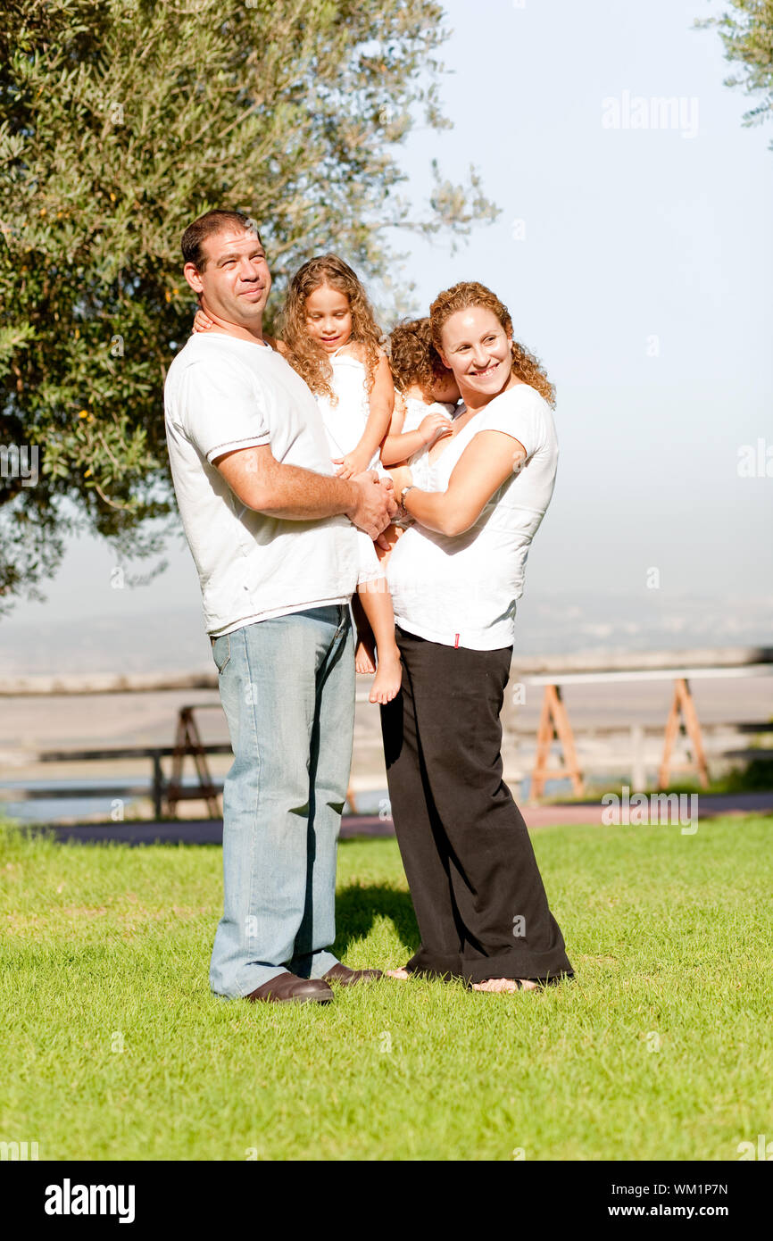 Portrait of a cute family lifestyle in a full size picture Stock Photo ...