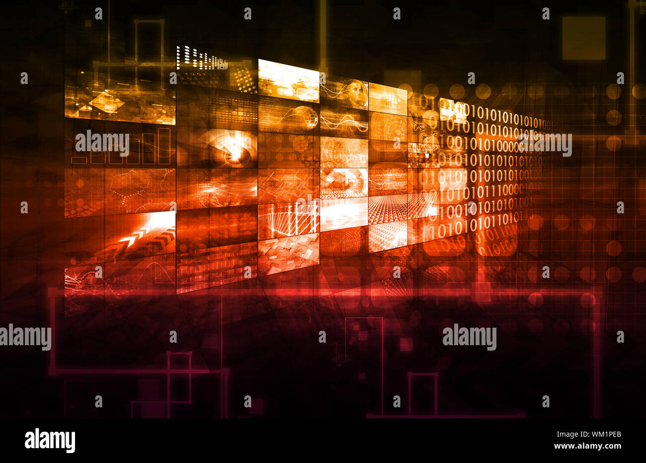 Digital Entertainment and Streaming Broadcast Technology Art Stock ...