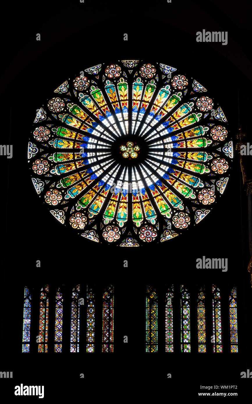 Rose window interior, Strasbourg Cathedral, France Stock Photo - Alamy
