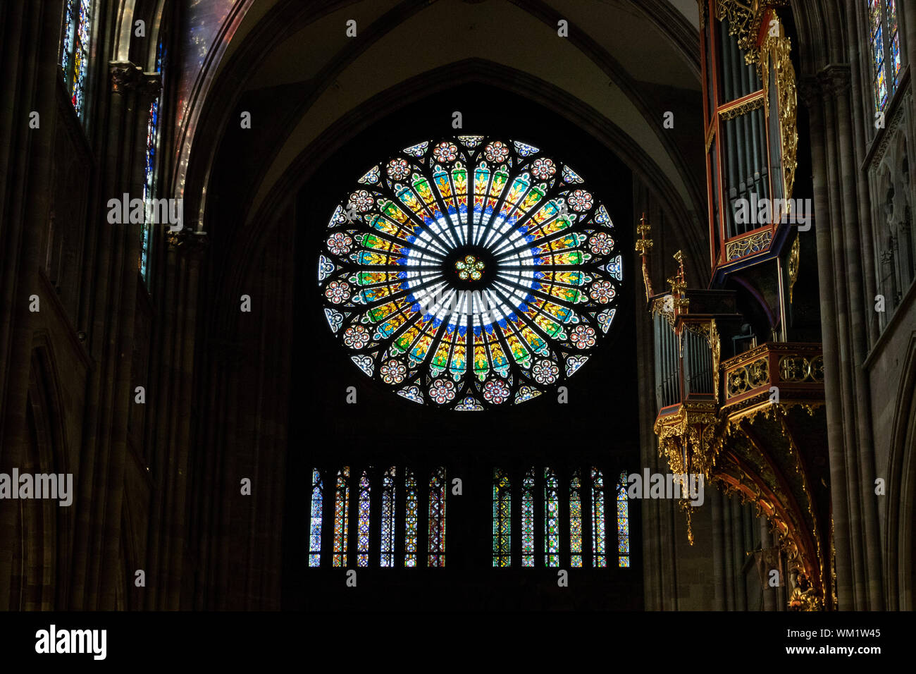 Rose window interior, Strasbourg Cathedral, France Stock Photo - Alamy