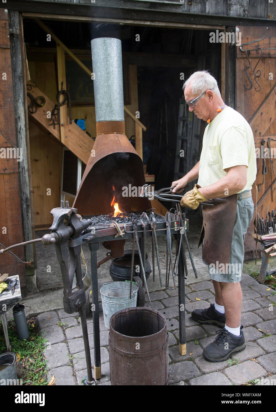 Blacksmith at the Hopper-Goetschius house in Upper Saddle River, New ...