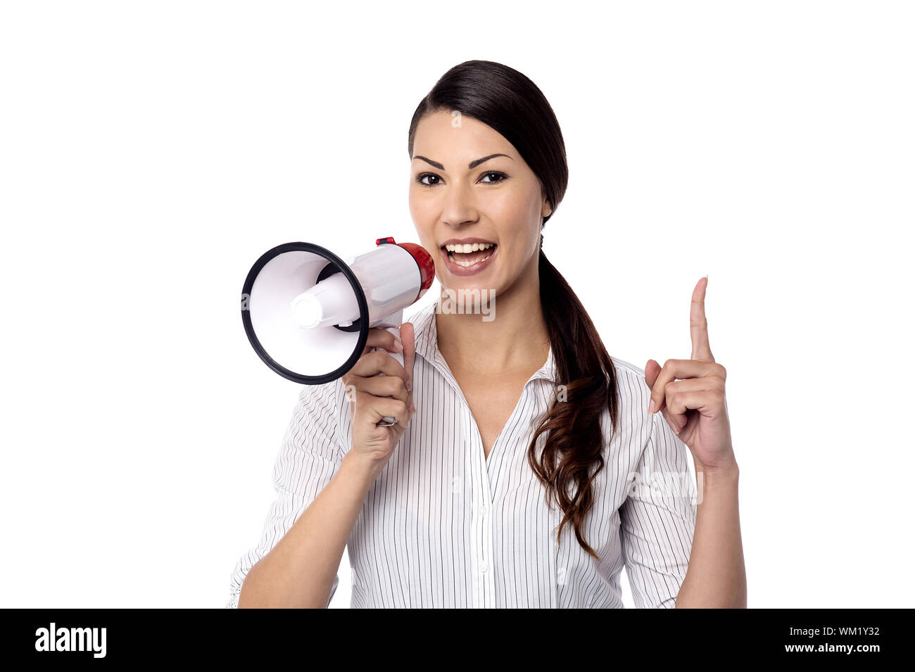 Woman making announcement hi-res stock photography and images - Alamy