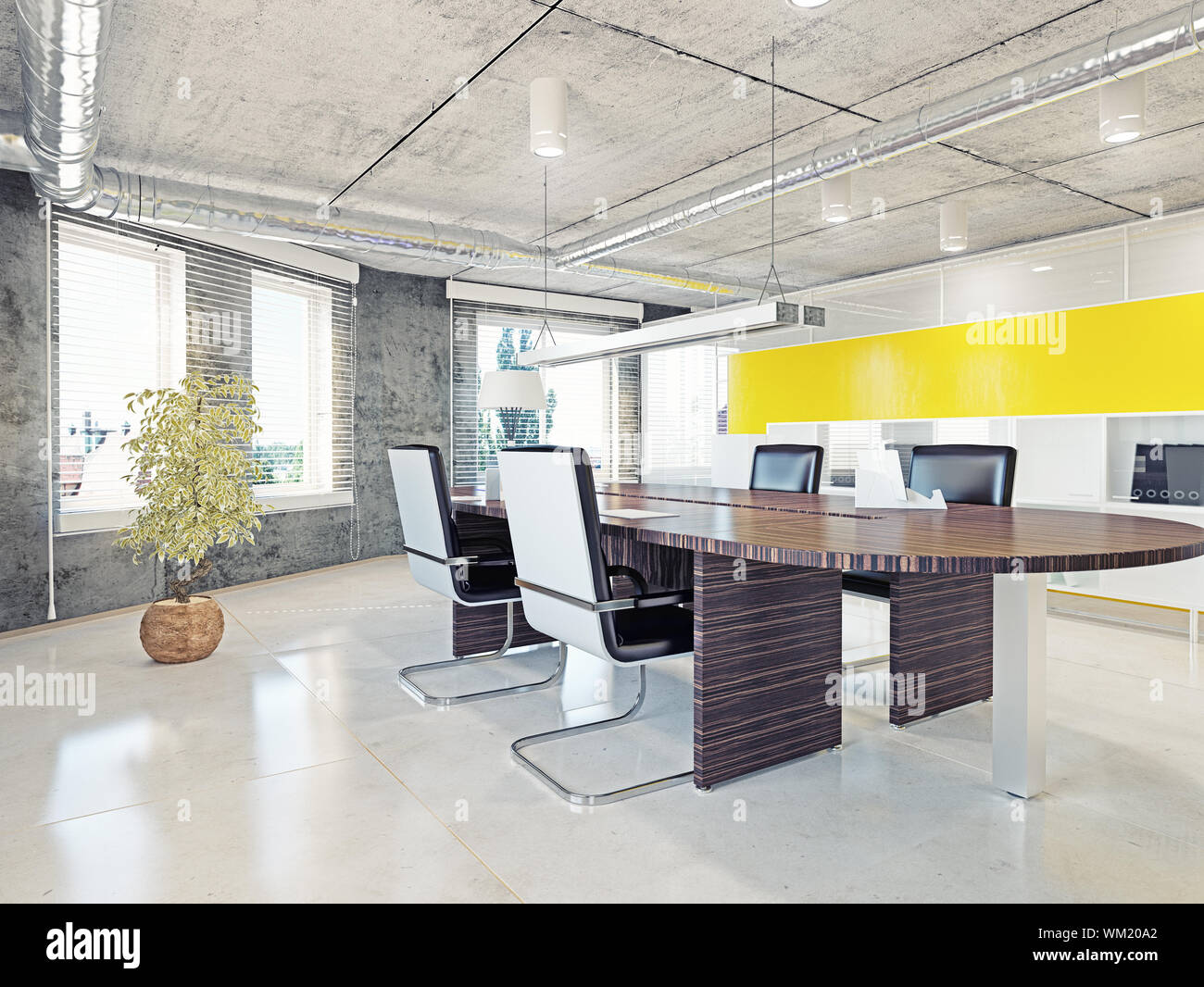 modern office interior. 3d illustration design concept Stock Photo - Alamy