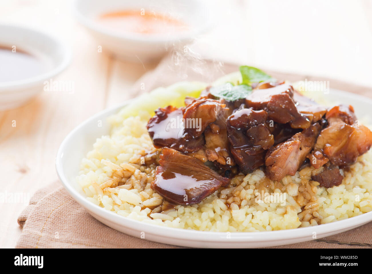 Char Siu Rice - Chinese sticky pork spare ribs roasted with a sweet and ...