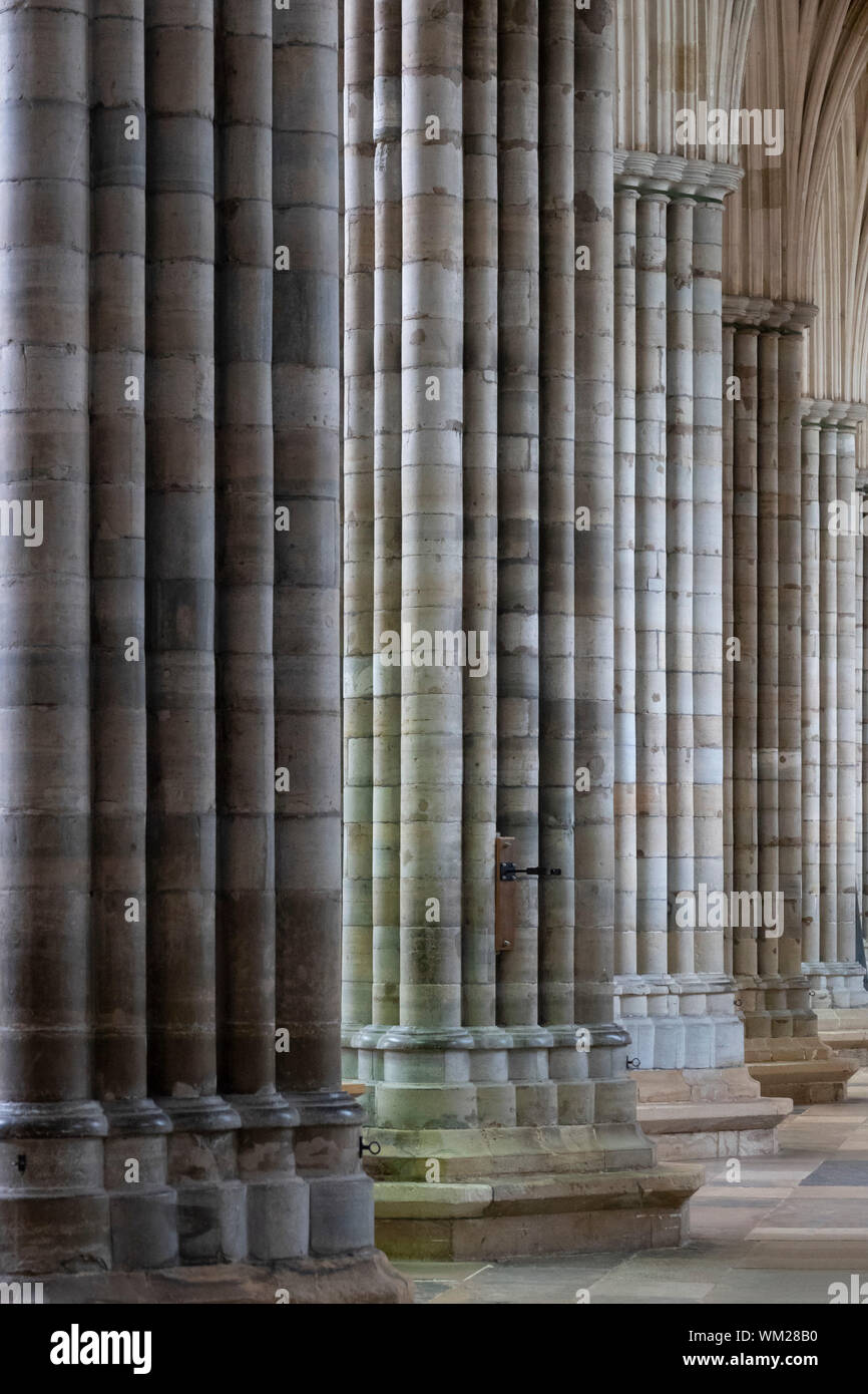 Nave pillars in N Aisle, Exeter Cathedral, Devon, UK Stock Photo - Alamy