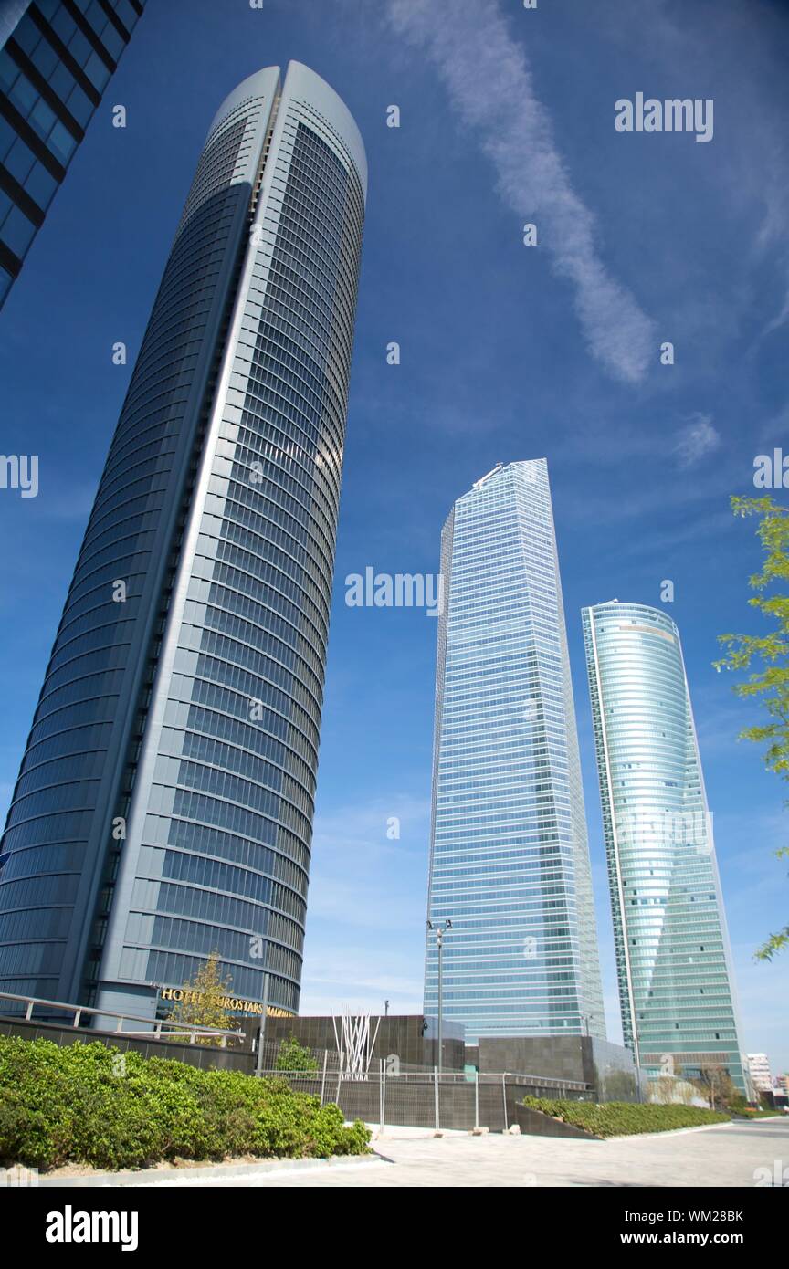 building skyscrapers at madrid city in spain Stock Photo - Alamy