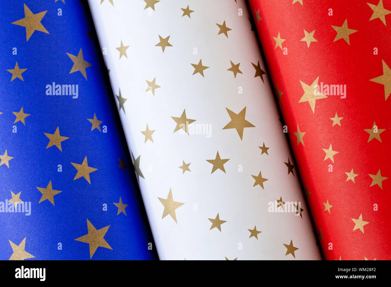 Close up of a french flag made of paper rolls Stock Photo - Alamy