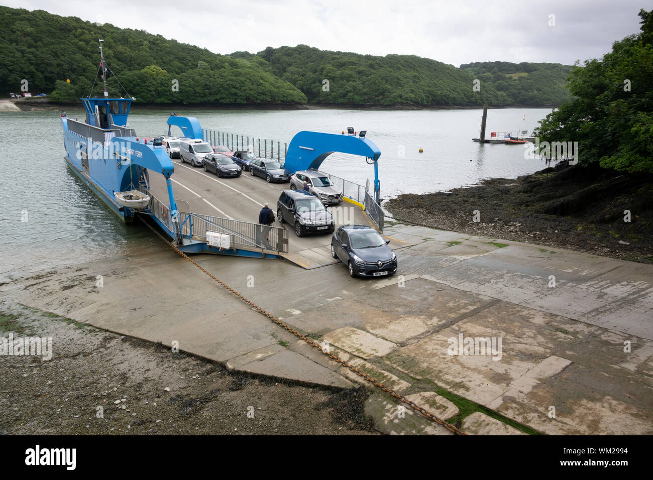 King Harry Ferry on Fal River, Cornwall, UK Stock Photo - Alamy