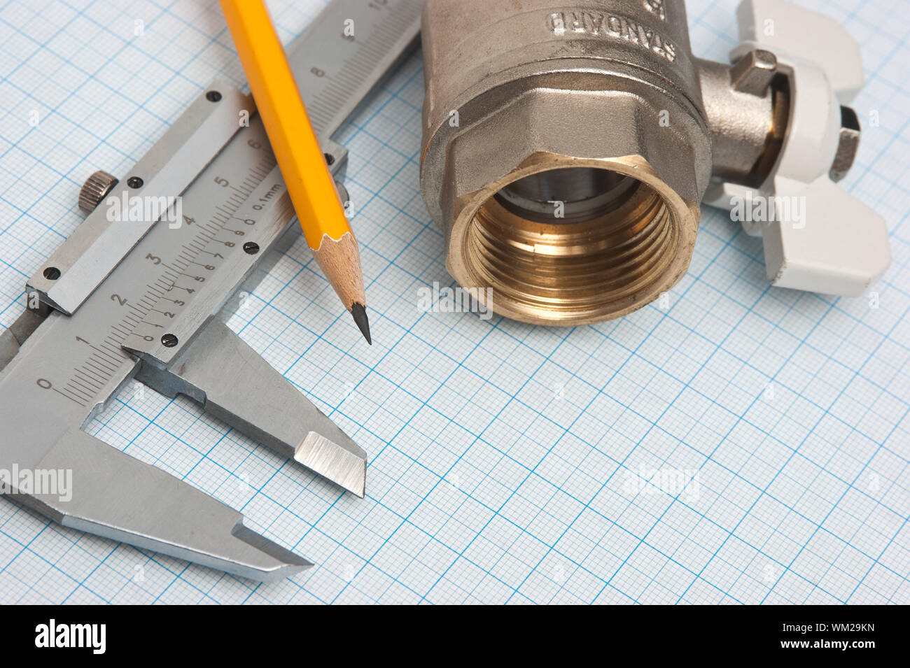 details of the pipeline on the graph paper Stock Photo - Alamy