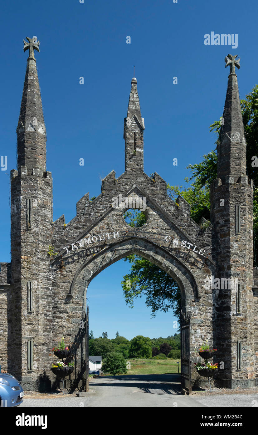 Gateway to Taymouth Castle, Kenmore, Perthshire, Scotland, UK Stock ...
