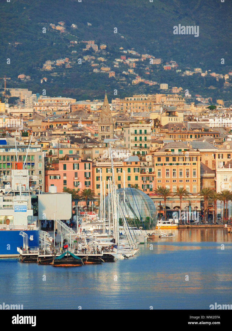 Aerial View Of City At Waterfront Stock Photo - Alamy