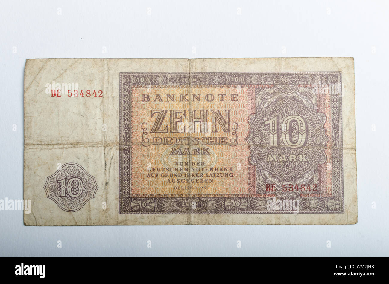 Old German banknotes, money background, all real money Stock Photo - Alamy