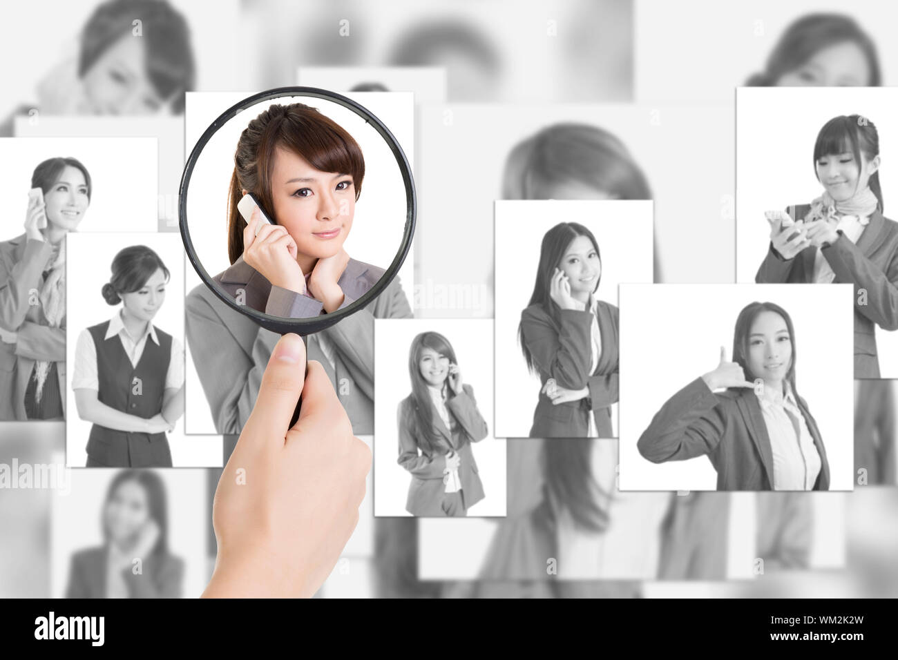 Concept of human resources, choose the right person from the people ...