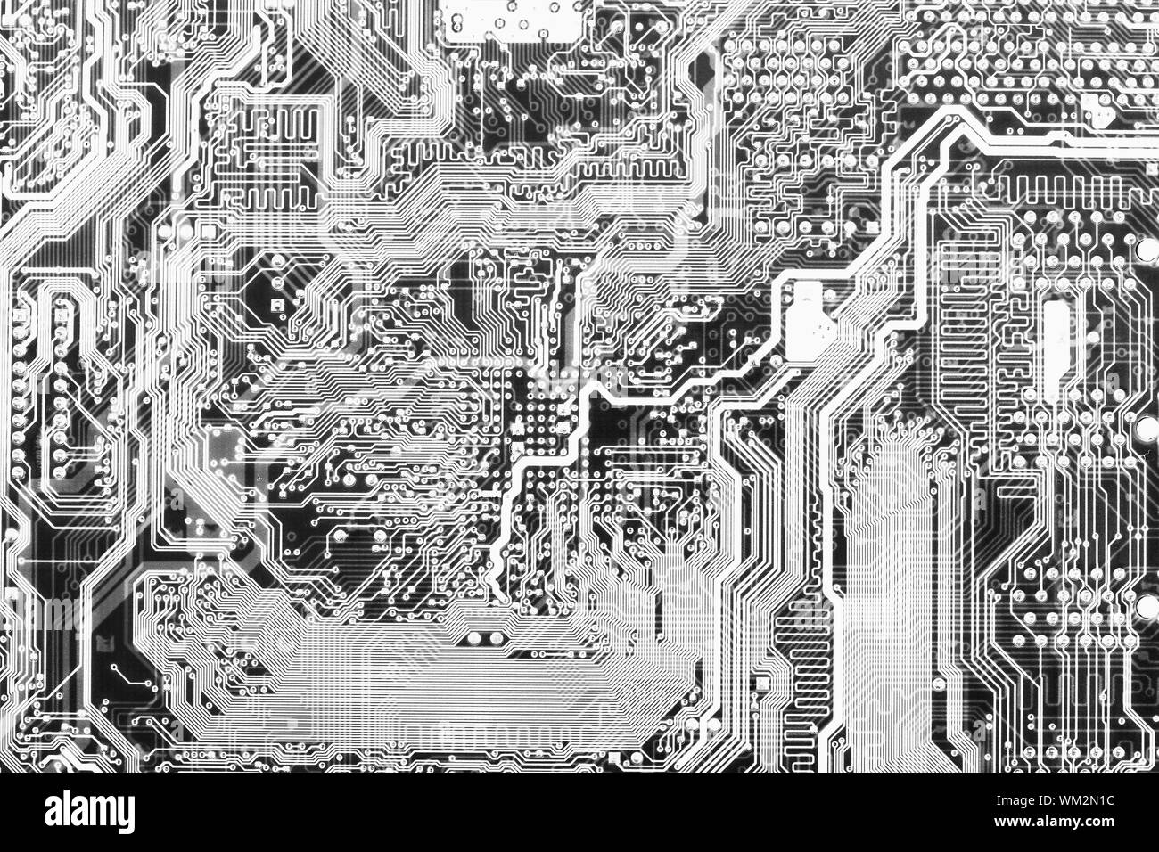 Abstract electronic technologicalmonochrome dark circuit background ...