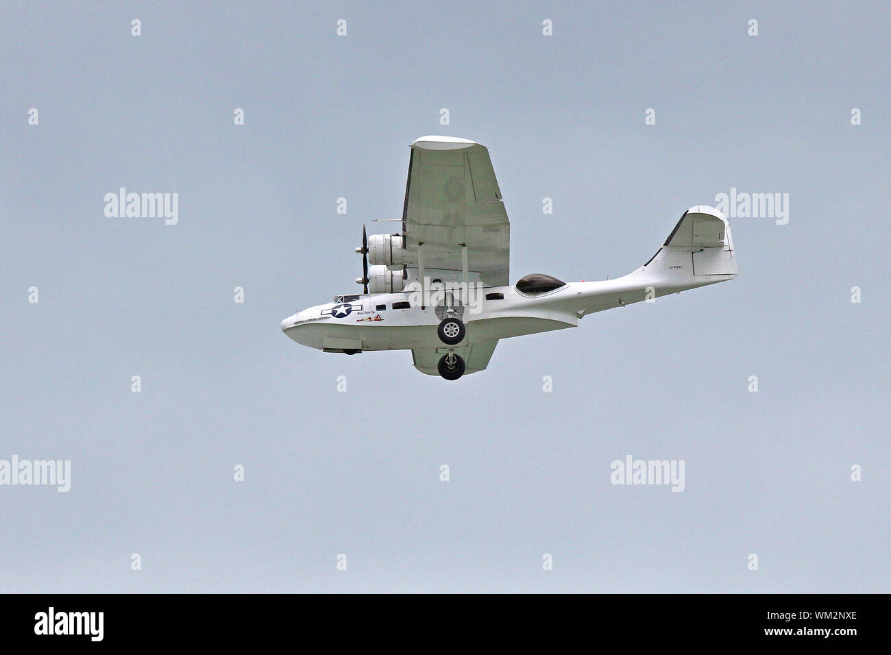 A Catalina flying boat on its way to Eastbourne's International Airshow ...