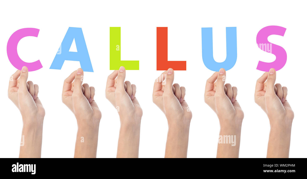 Hands holding the text - call us Stock Photo - Alamy
