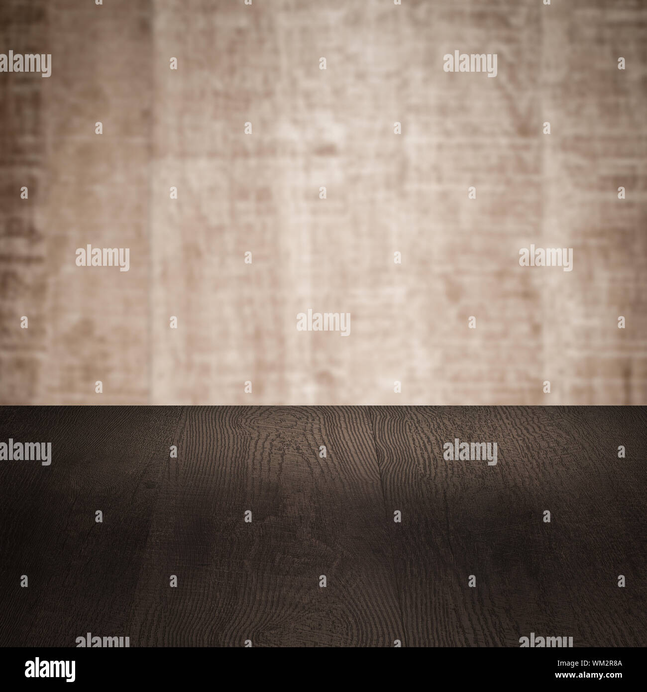 Wood background - table with wooden wall Stock Photo - Alamy