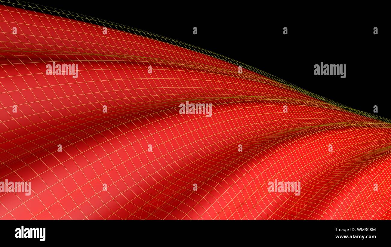 Red waving surface background - 3d rendering illustration Stock Photo ...