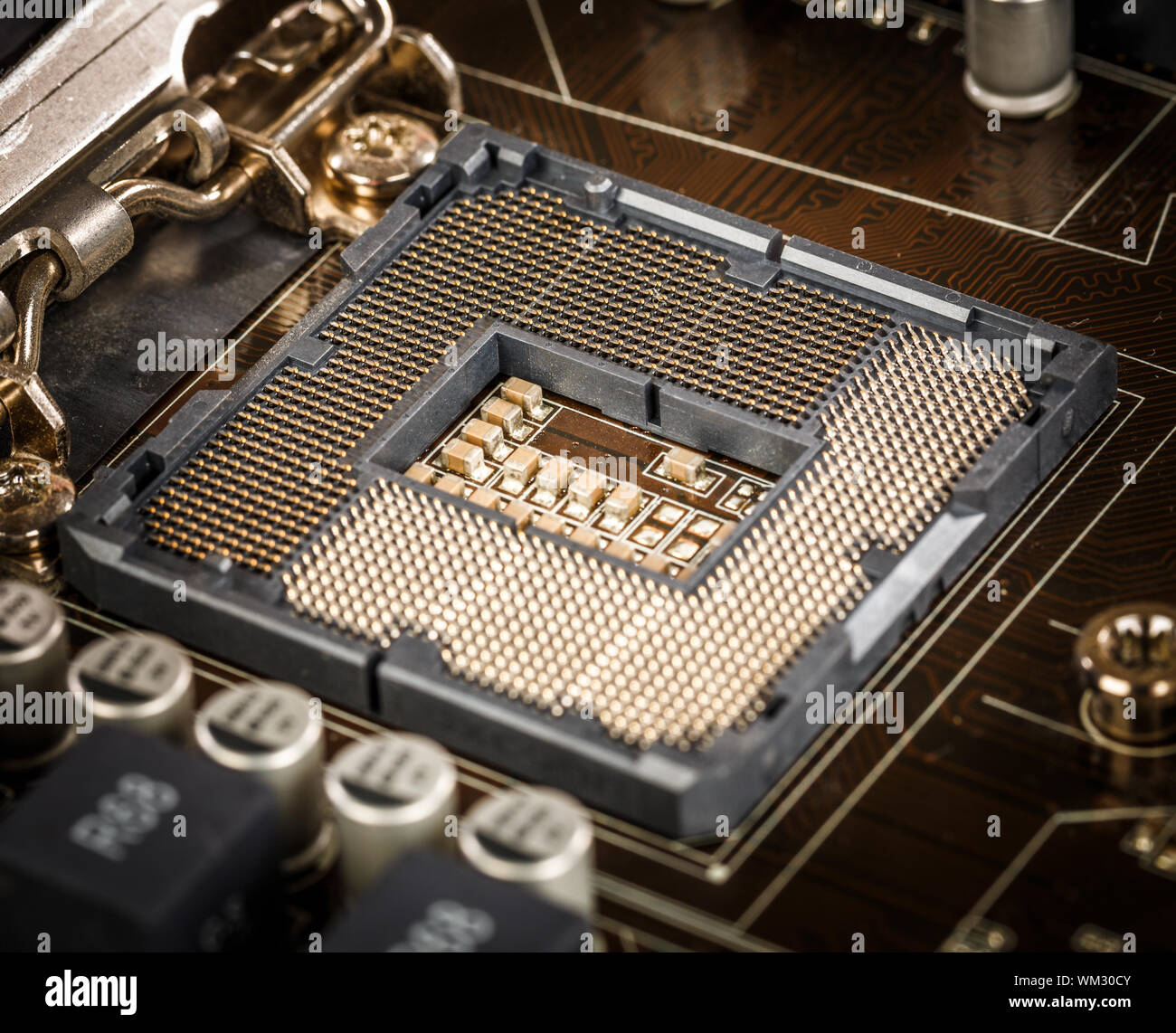 Modern socket motherboard for a home computer Stock Photo - Alamy