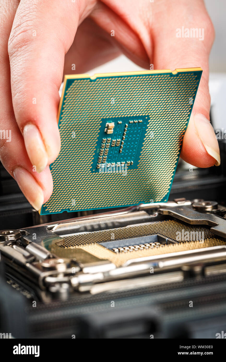 Modern processor and motherboard for a home computer Stock Photo - Alamy