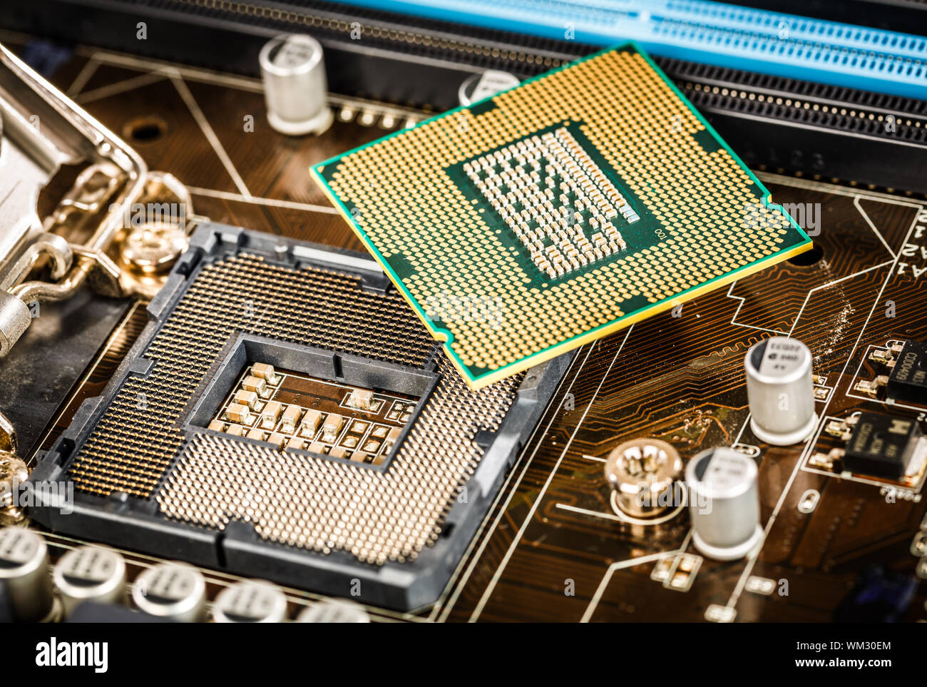 Modern processor and motherboard for a home computer Stock Photo - Alamy
