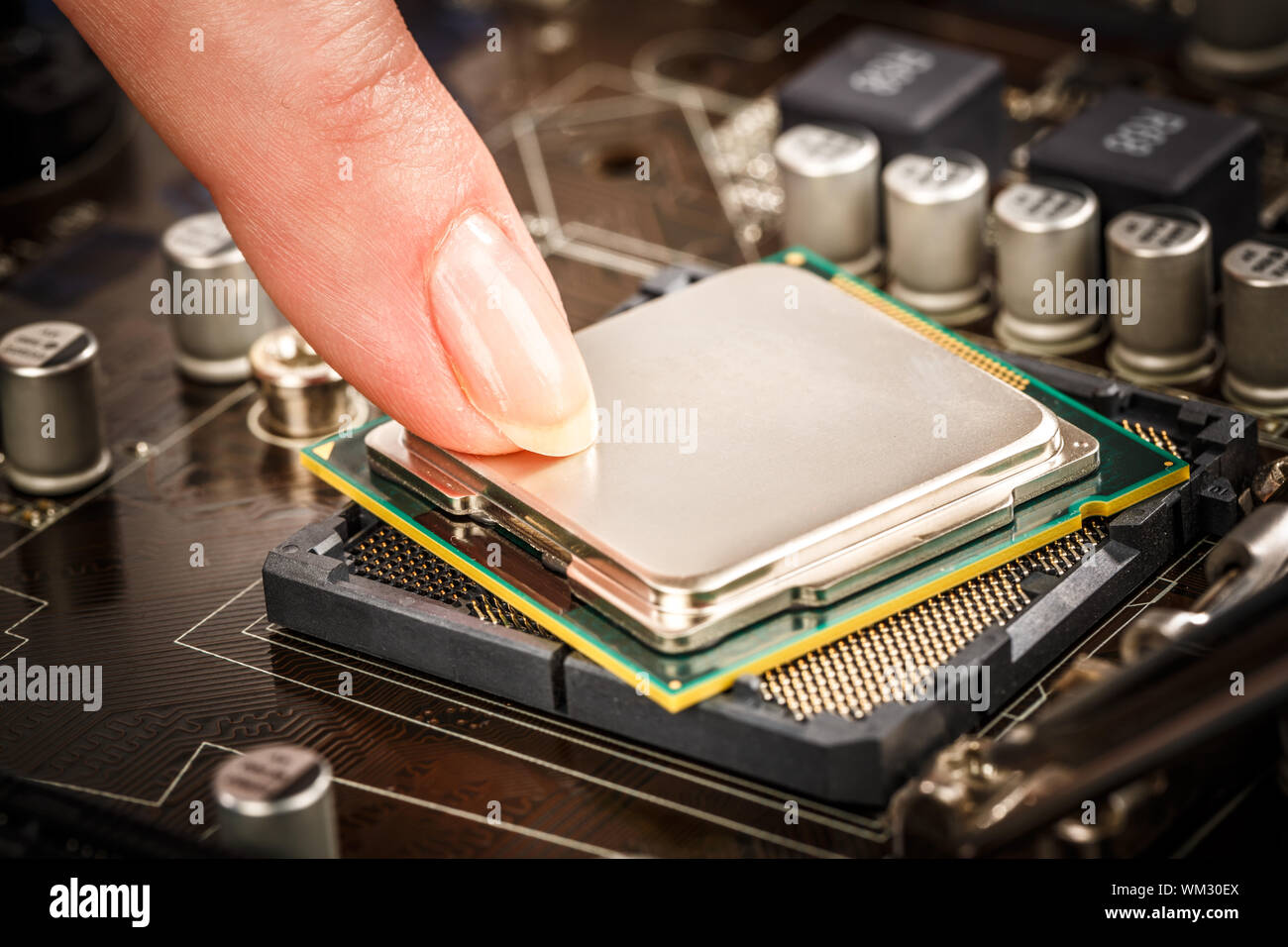 Modern processor and motherboard for a home computer Stock Photo - Alamy
