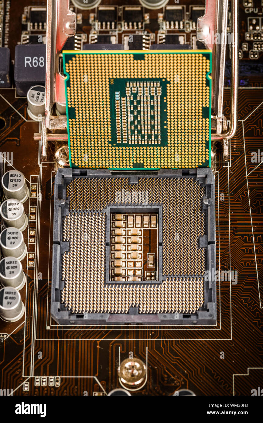 Modern processor and motherboard for a home computer Stock Photo - Alamy