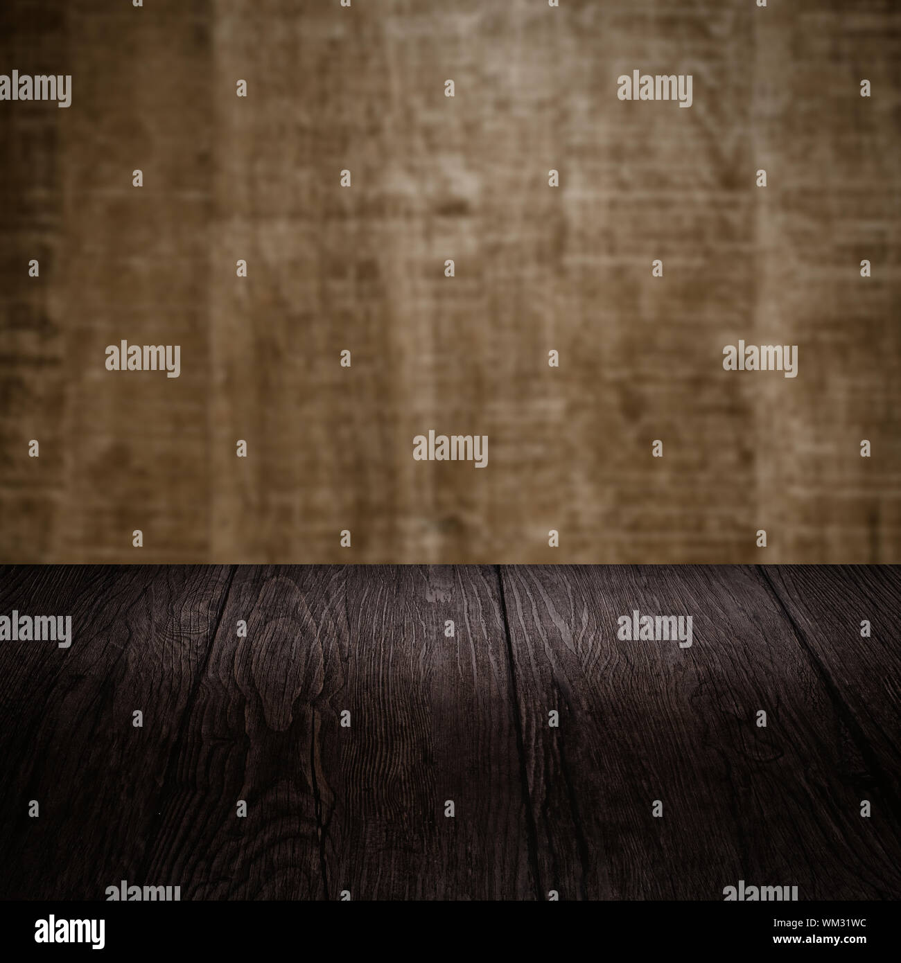 Wood background - table with wooden wall Stock Photo - Alamy