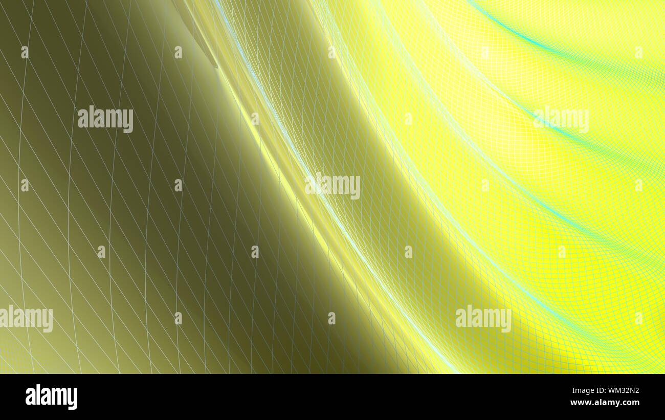 Yellow waving surface background - 3d rendering illustration Stock ...