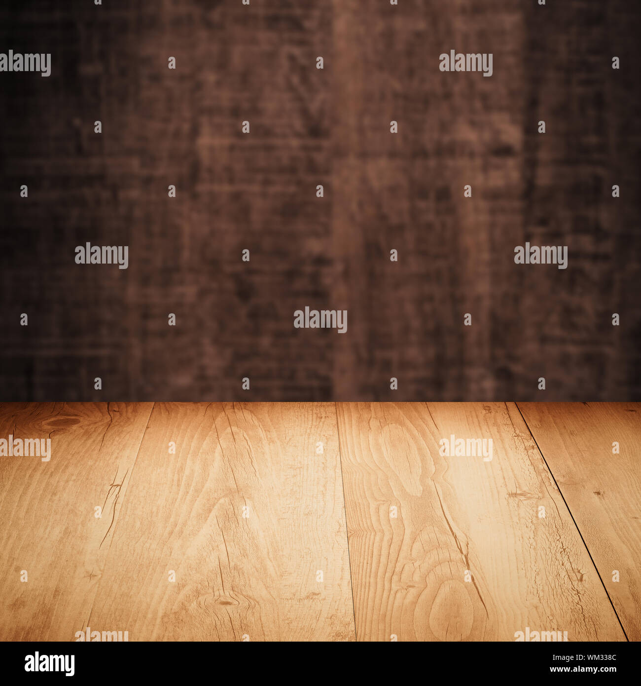 Wood background - table with wooden wall Stock Photo - Alamy