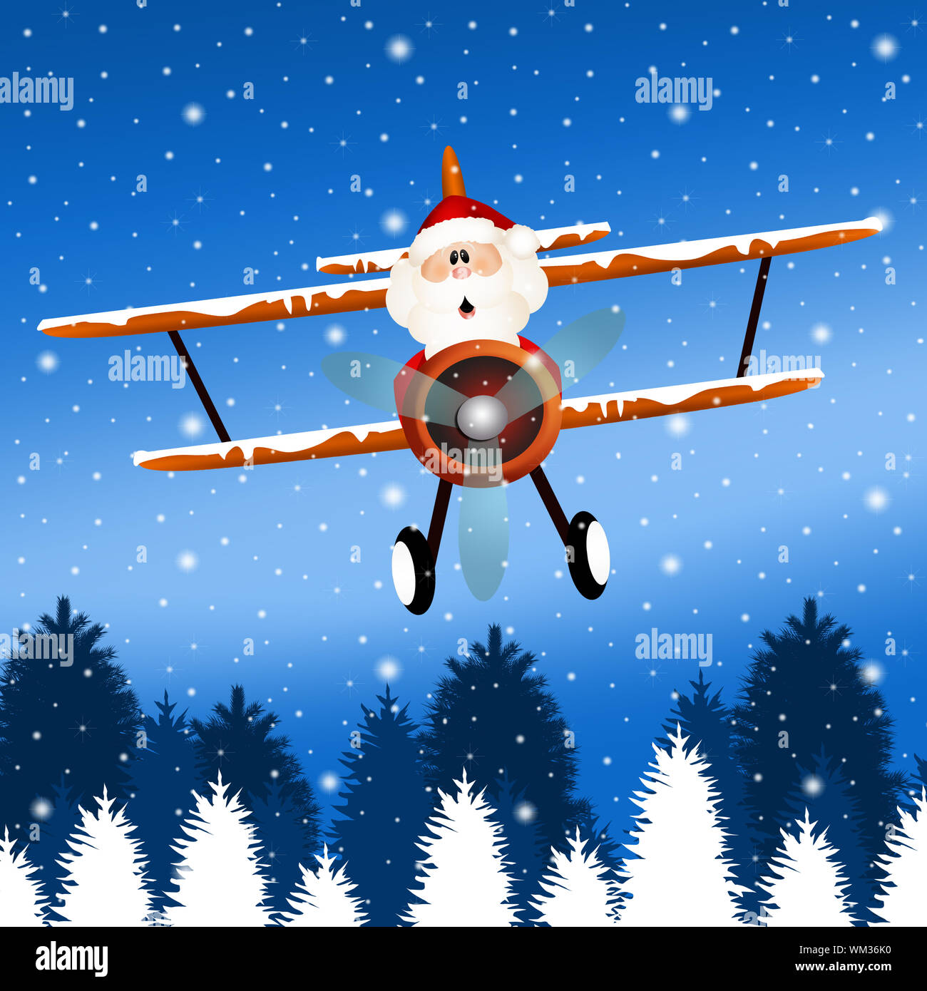Santa Claus on airplane Stock Photo - Alamy