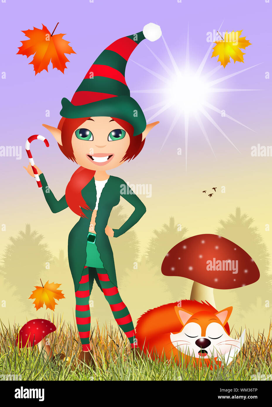 Cartoon elf girl hi-res stock photography and images - Alamy