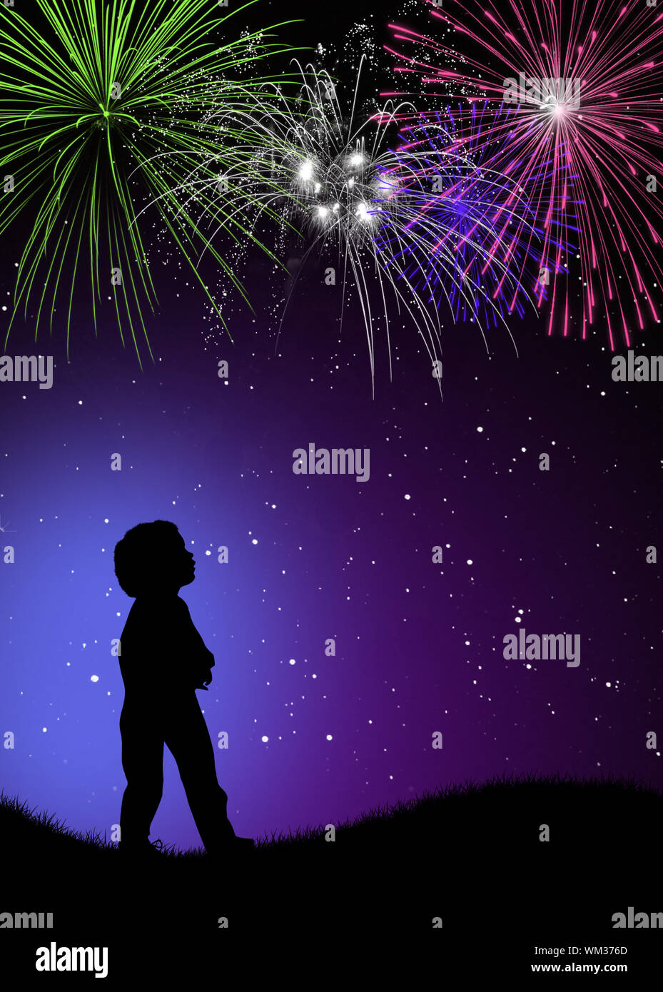 People look the fireworks explosion Stock Photo - Alamy