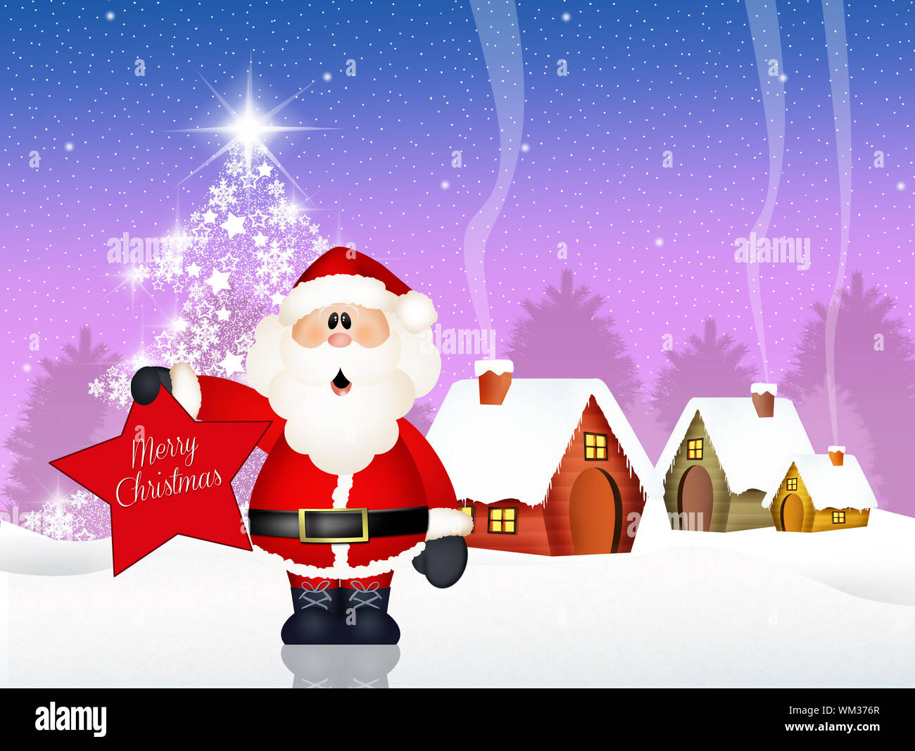 Santa Claus with star Stock Photo - Alamy