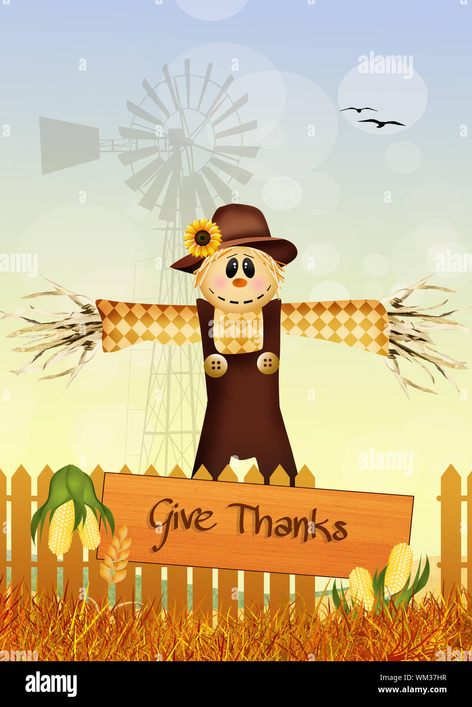 Scarecrow autumn thanksgiving cartoon hi-res stock photography and ...