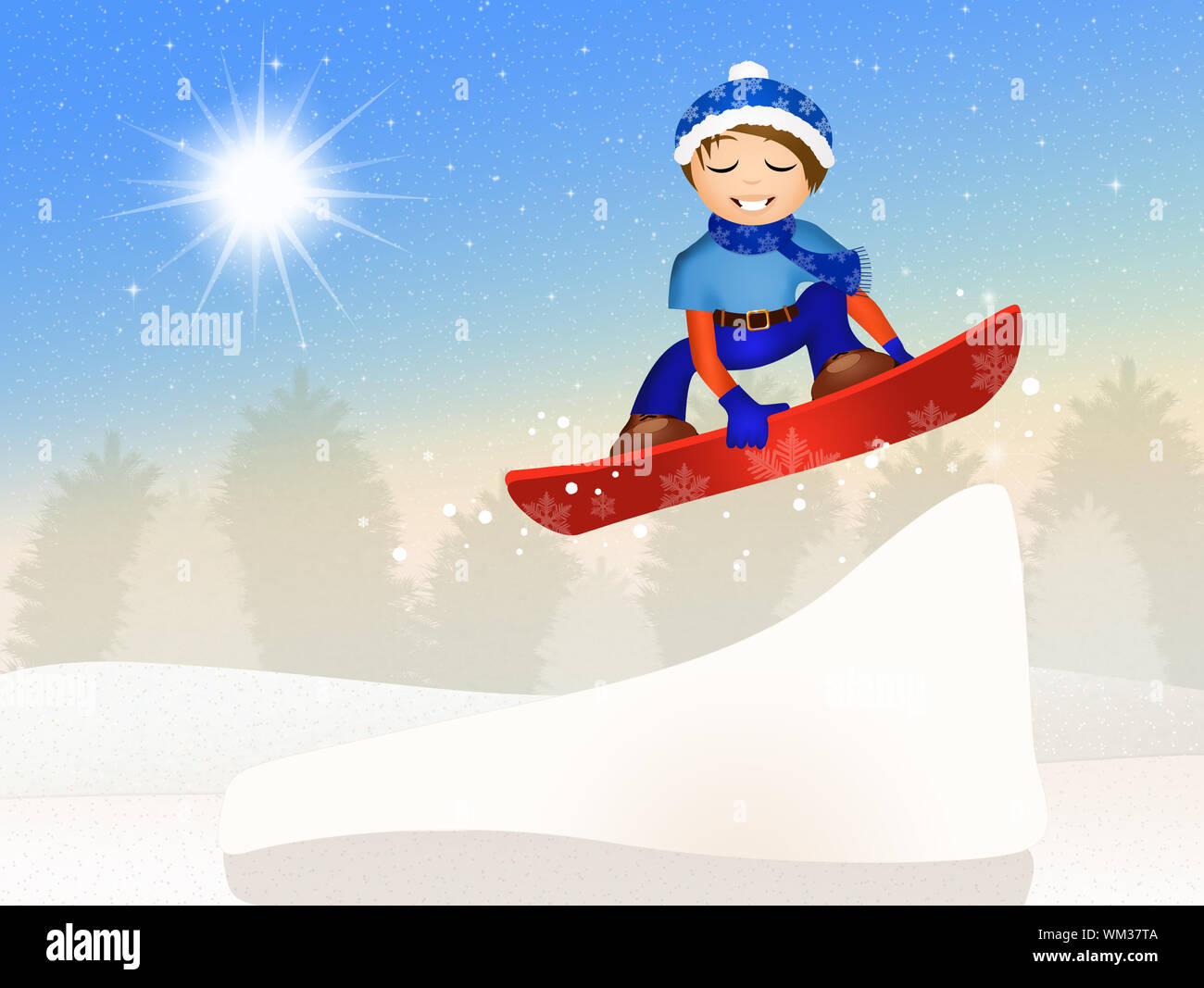 Snowboard sport cartoon illustration hi-res stock photography and ...