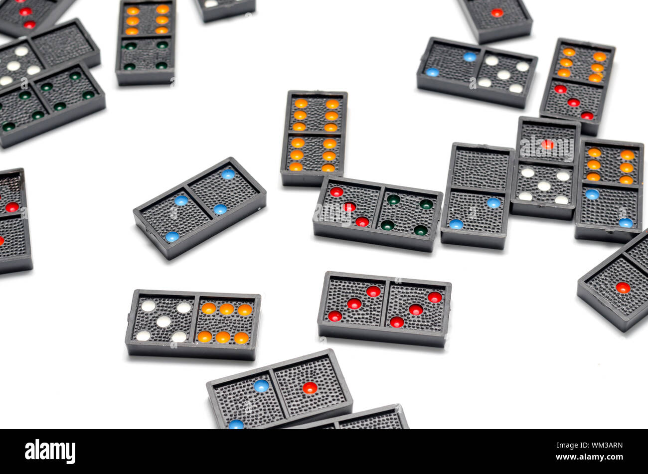 Domino pieces color number hi-res stock photography and images - Alamy