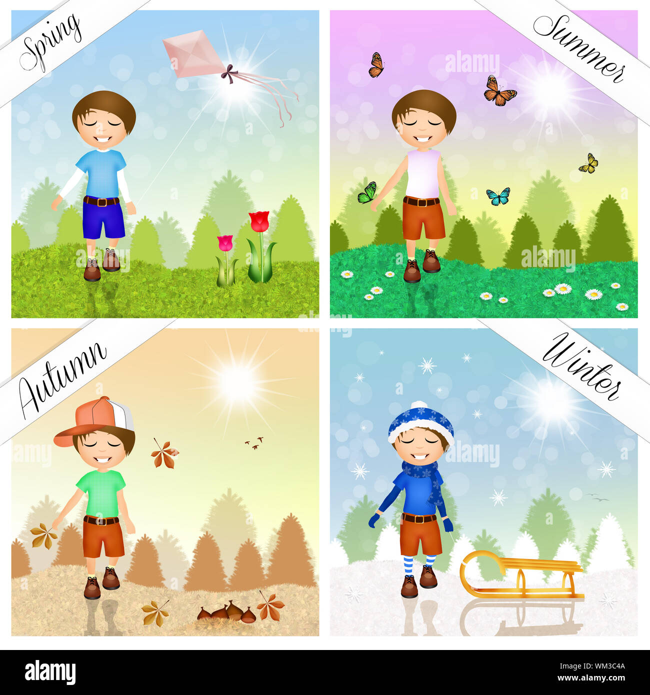 Four seasons Cut Out Stock Images & Pictures - Alamy