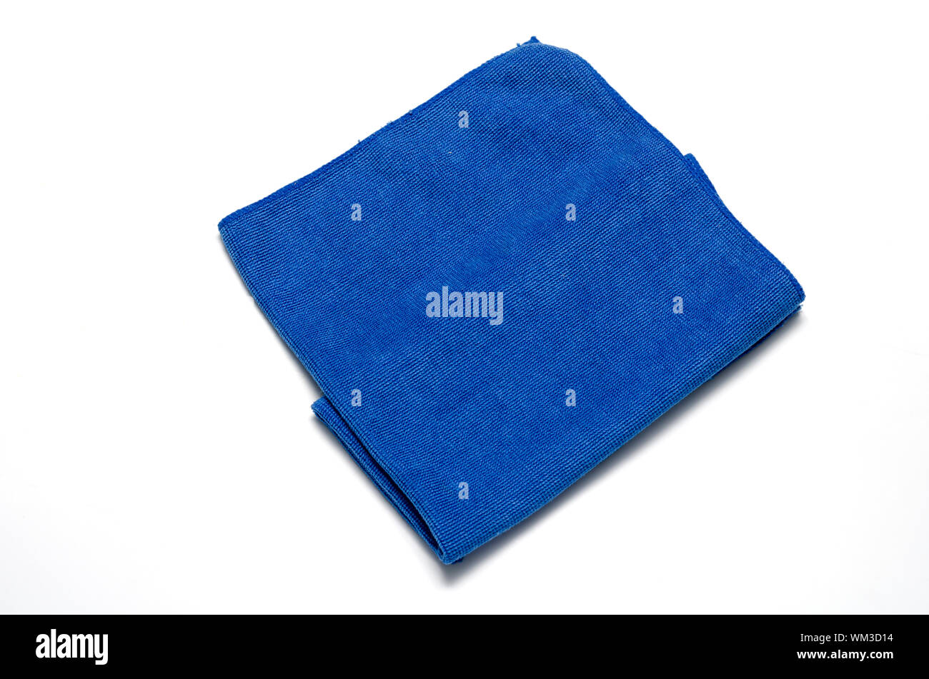 blue microfiber towel on a white background Stock Photo - Alamy