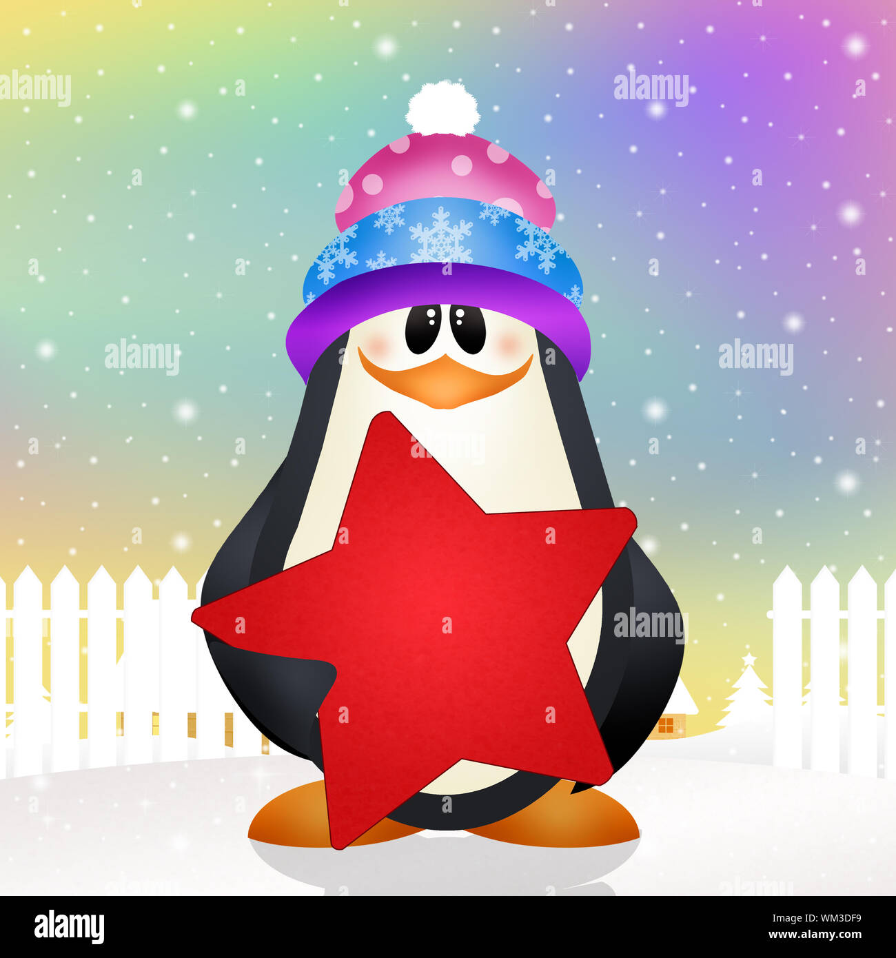 Penguin at Christmas Stock Photo - Alamy