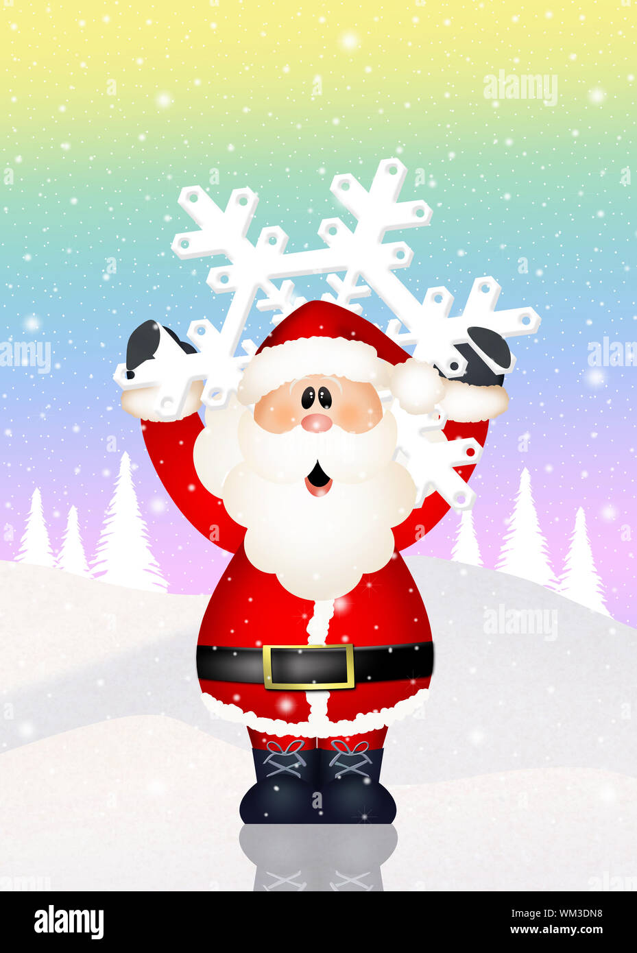 Santa Claus with snowflake Stock Photo - Alamy
