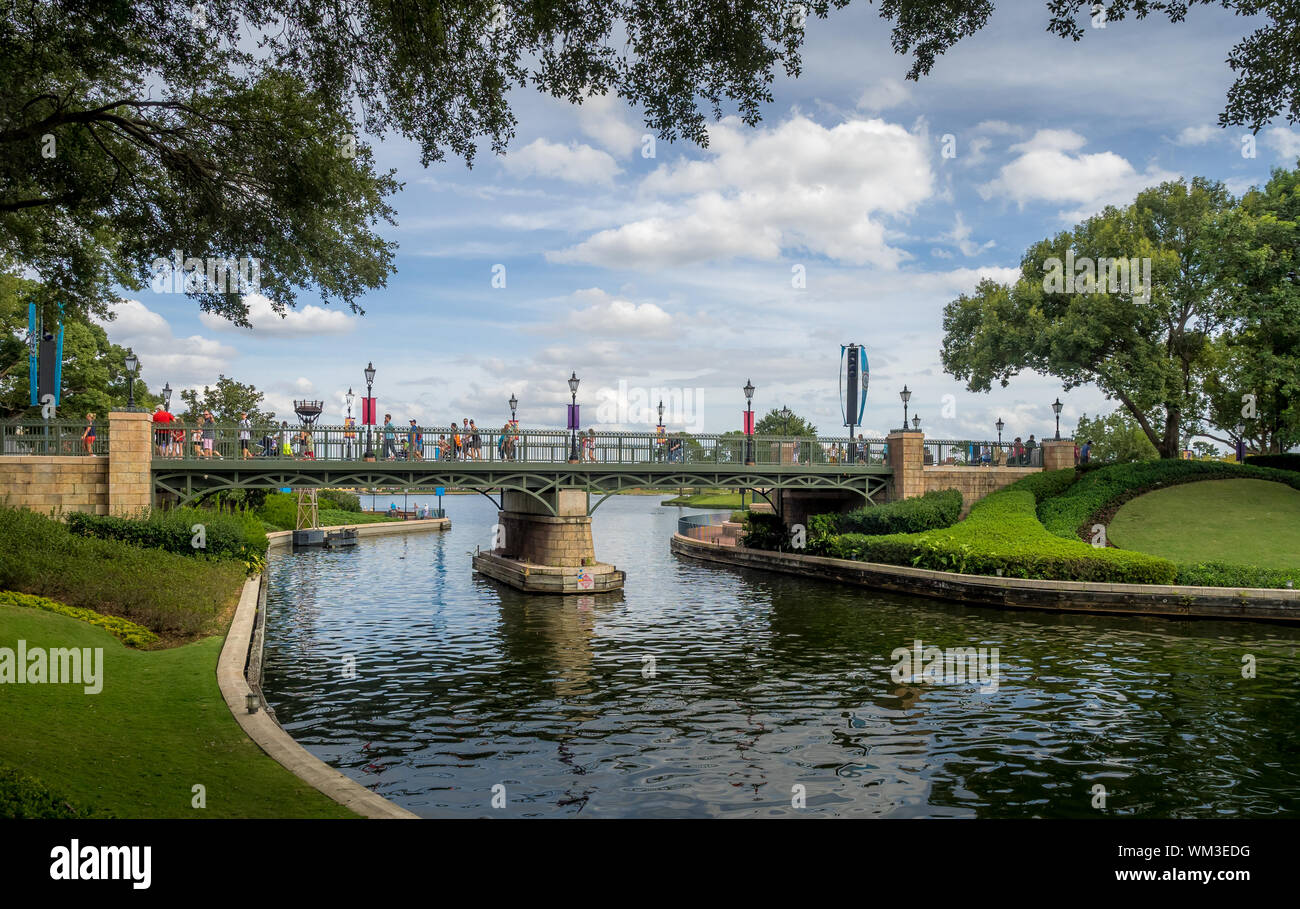 View of the Epcot Theme Park at Disney World in Orlando, Florida. Epcot ...