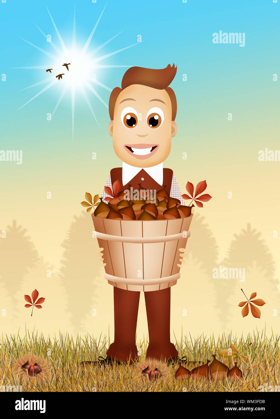 Man roasting chestnuts hi-res stock photography and images - Alamy