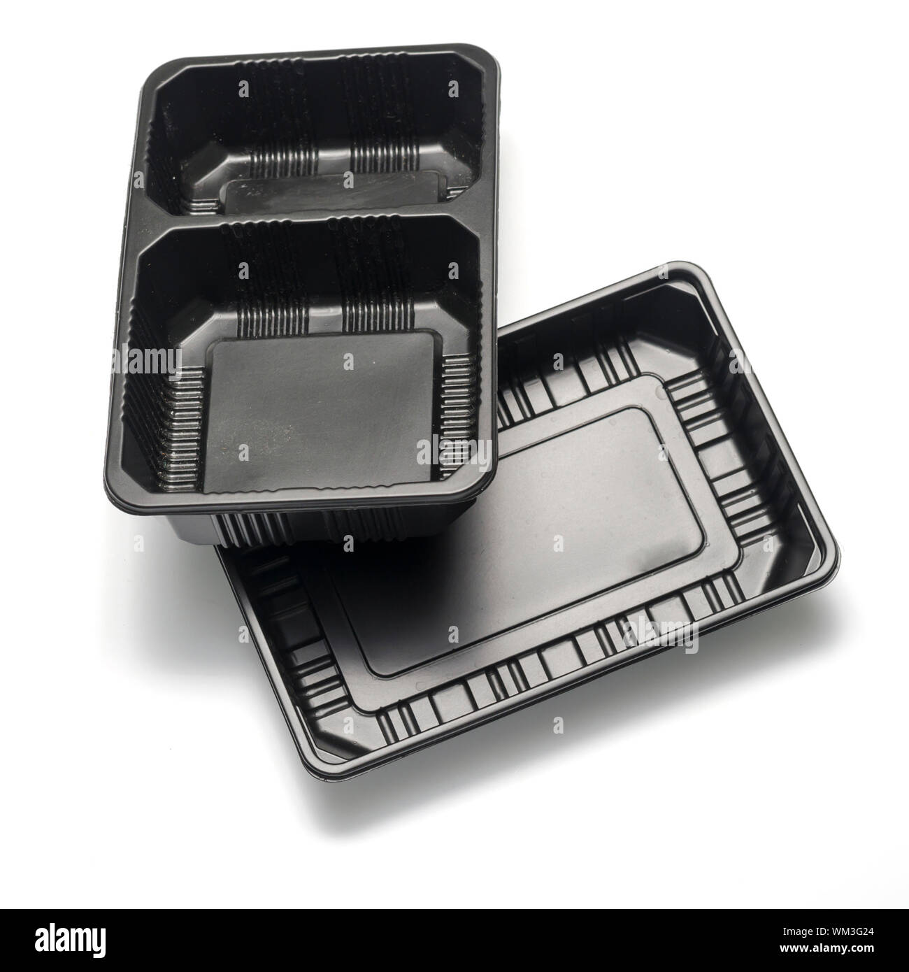 black plastic container on a white background Stock Photo - Alamy